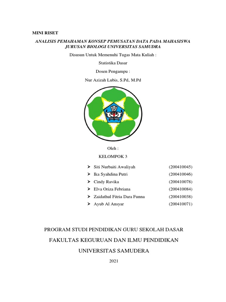 Kelompok 3 - Mini Riset Analisis Pemusatan Data | PDF | Sains & Matematika | Komputer