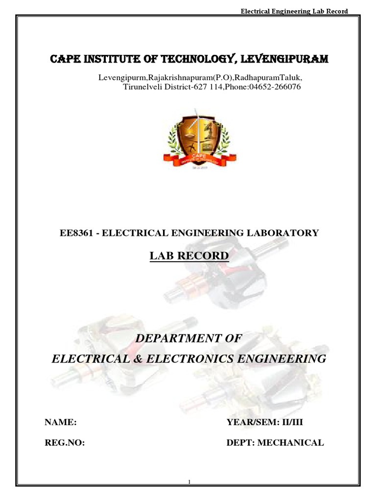 Ee 8361 Edc Lab Manual 2021-1-90 | PDF | Electric Motor | Transformer