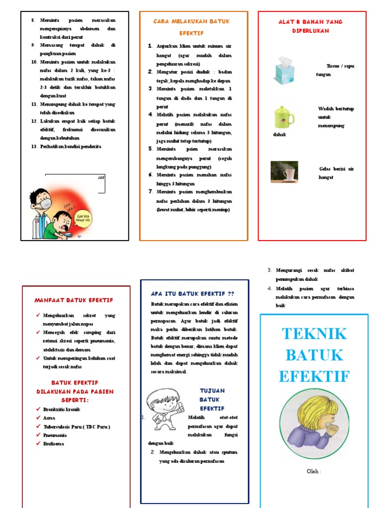 Leaflet Teknik Batuk Efektif Estri | PDF