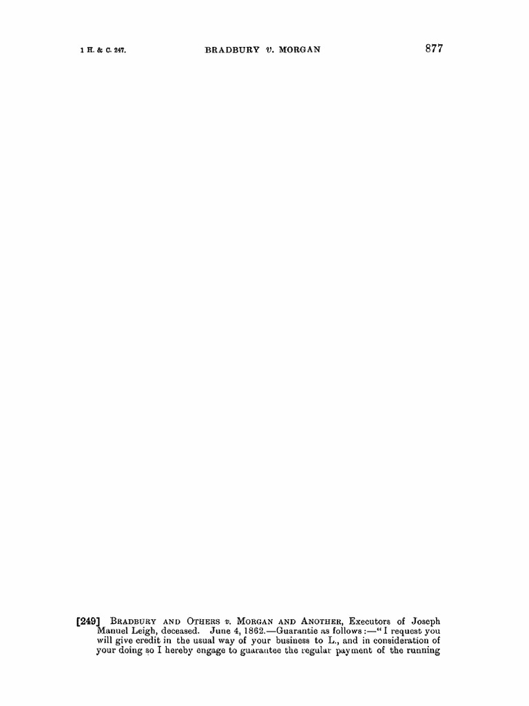 Case Brief - Bradbury V Morgan | PDF | Guarantee | Common Law