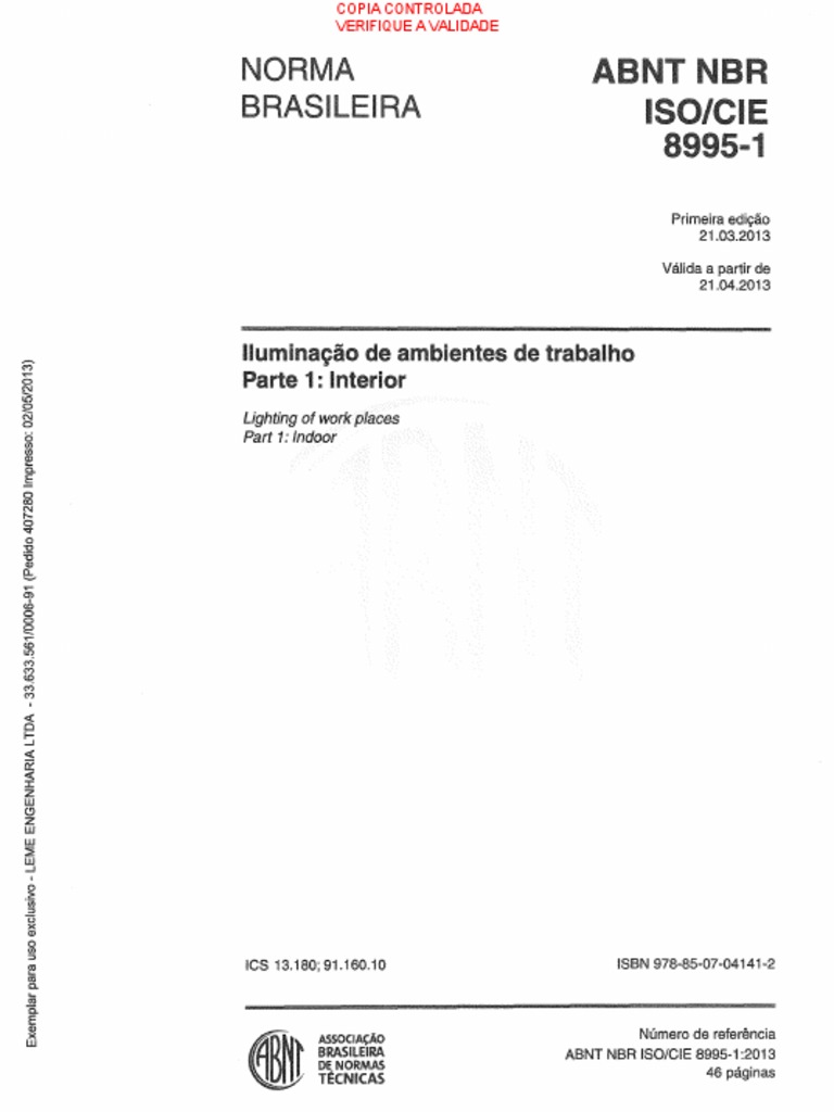 NBR - ISO-CIE - 8995 - 1-2013 - Iluminação de Ambientes de Trabalho ...