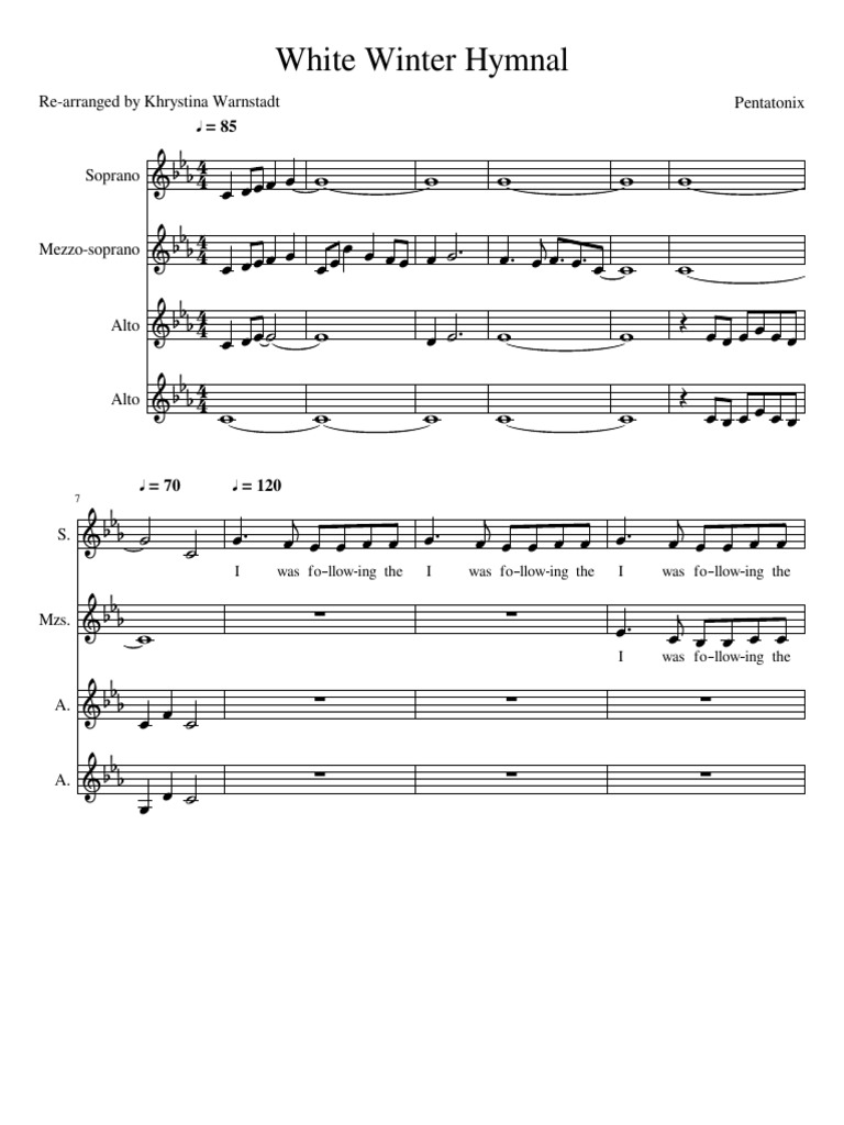 White Winter Hymnal Sheet Music | PDF | Singing | Vocal Music