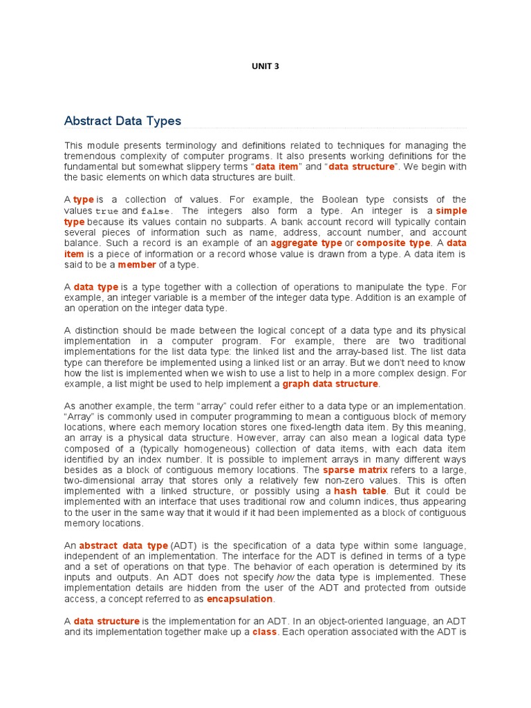 Adsa Unit 3 Notes Part 1 Pdf Queue Abstract Data Type Data Type 