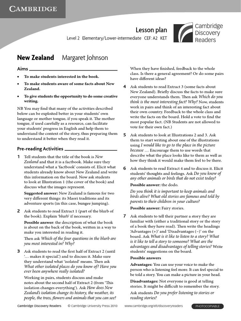 New Zealand Margaret Johnson: Lesson Plan Lesson Plan | PDF | Māori People