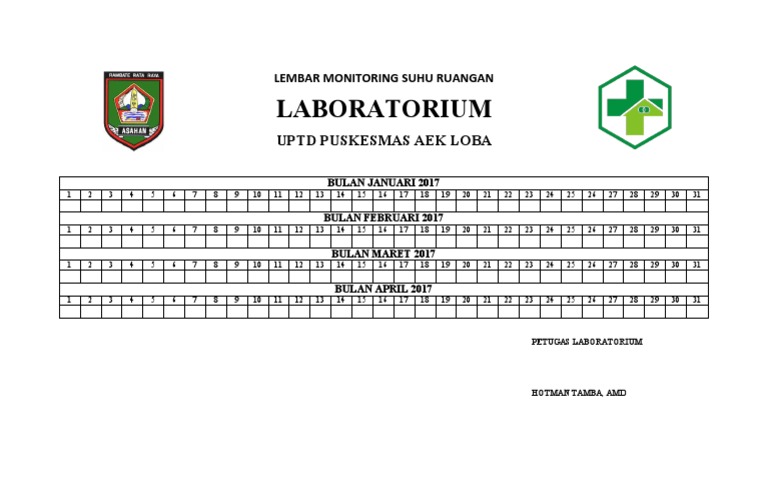 Lembar Monitoring Suhu Ruangan | PDF