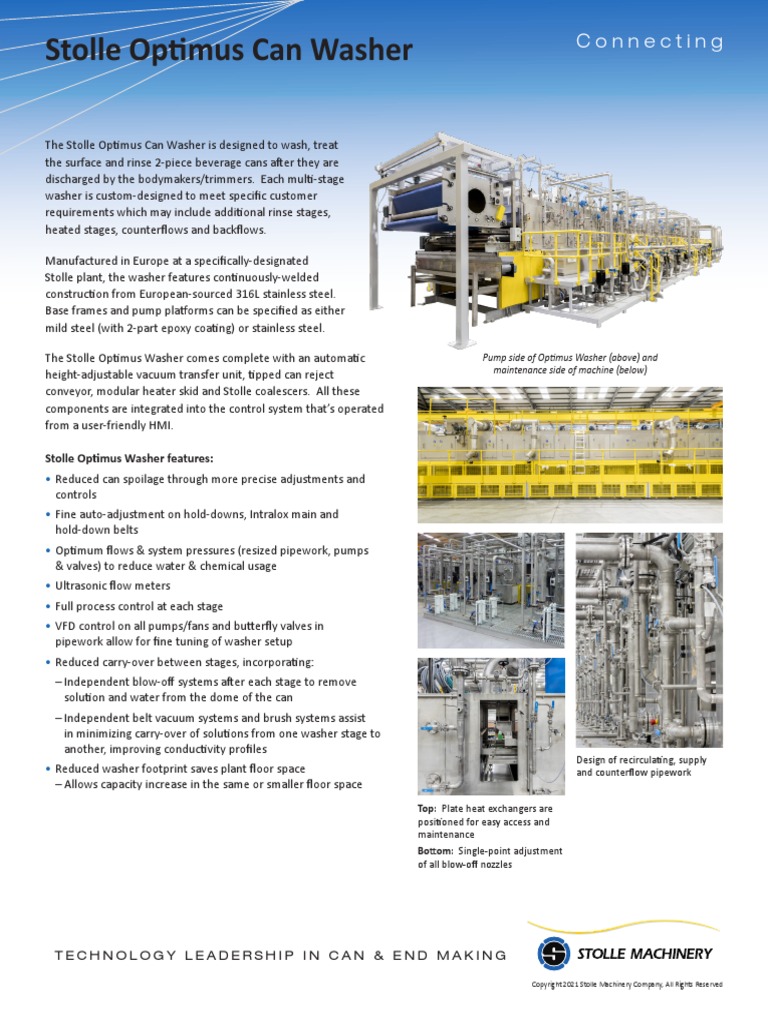 Stolle Optimus Can Washer | PDF | Washing Machine | Pump