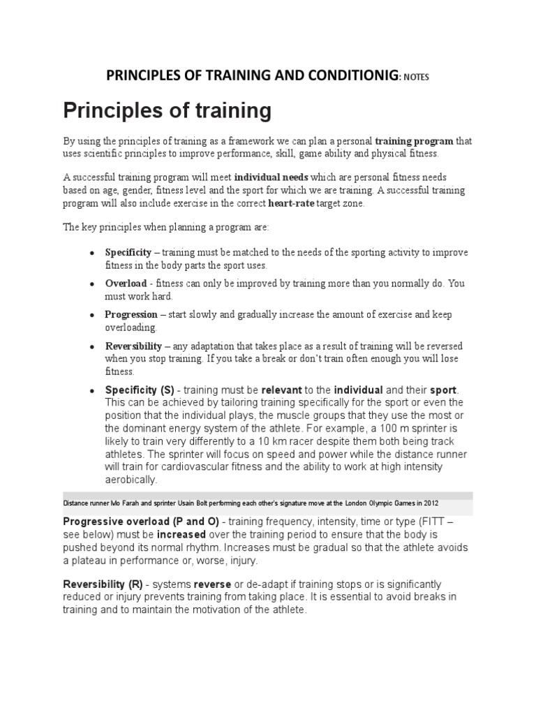 Training Principles for Optimal Performance | PDF | Physical Fitness ...