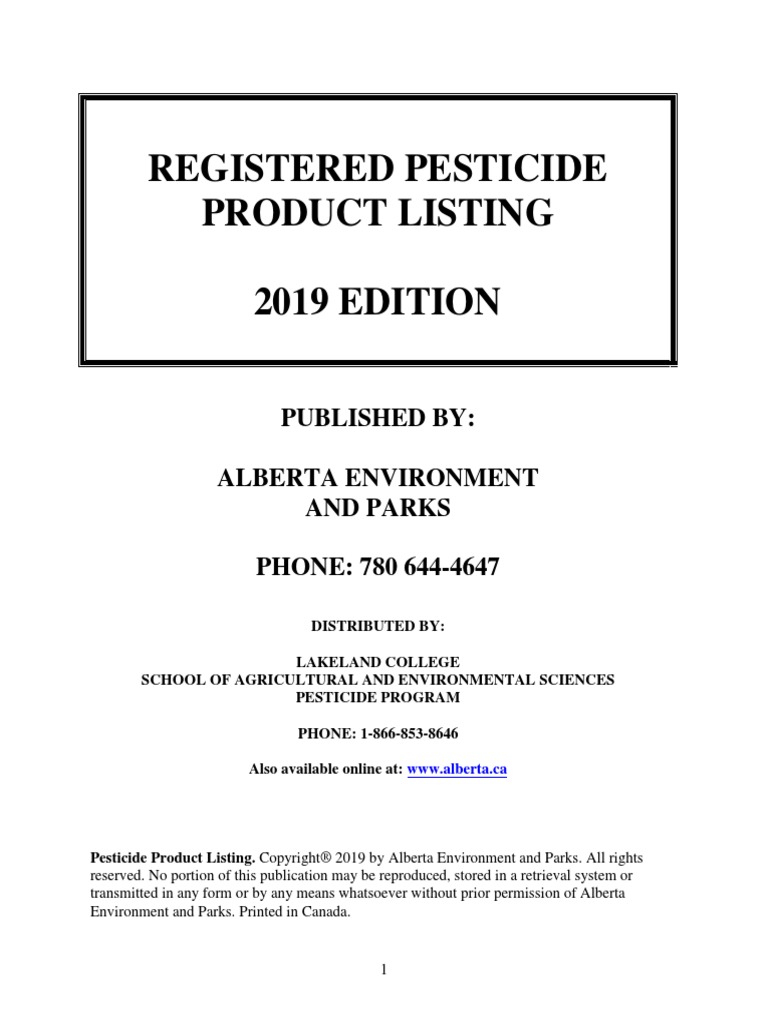 Pesticide Registeredproductlist Feb13 2019 | PDF | Pesticide | Biocides