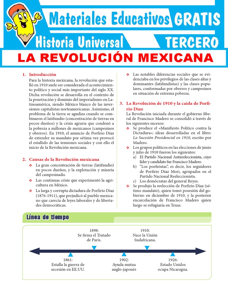 La Revolución Mexicana para Tercer Grado de Secundaria 1234 | PDF | revolución mejicana | México
