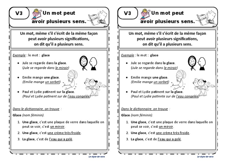 Mots à plusieurs sens : exemples et définitions | PDF