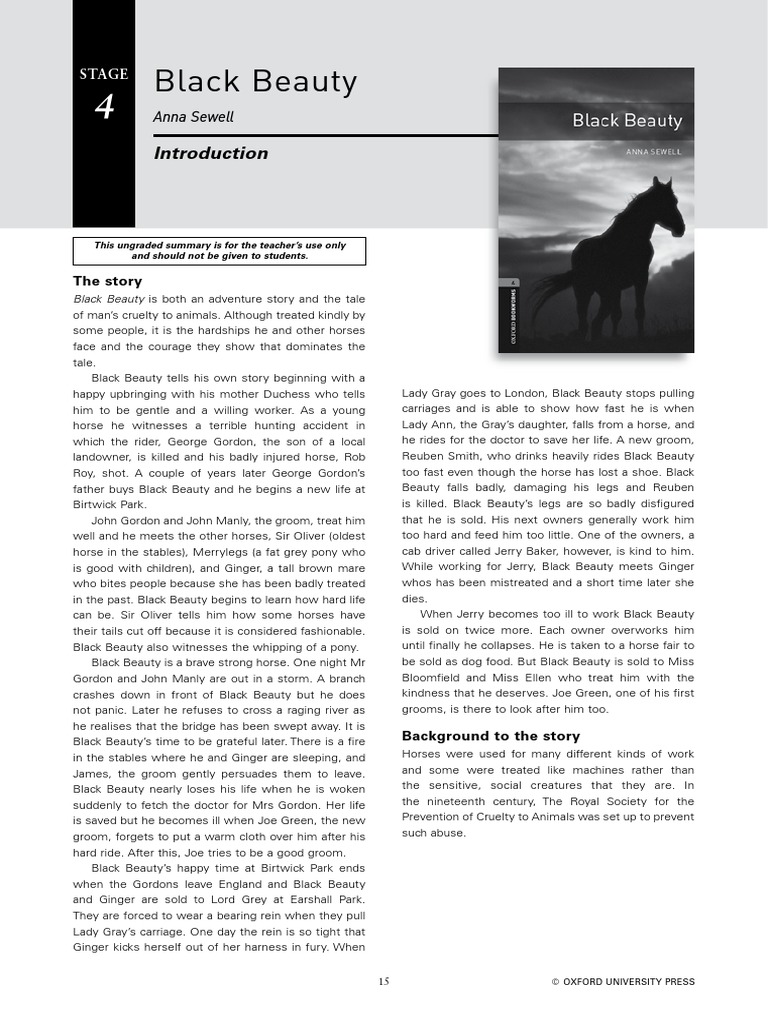 Black Beauty: Anna Sewell | PDF | Black Beauty | Horses