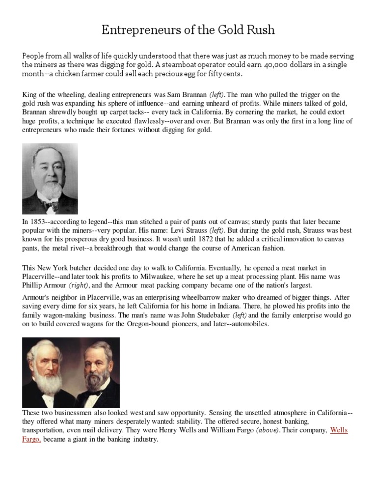 5tr Vip Entrepreneurs of The Gold Rush | PDF | Mark Twain | California