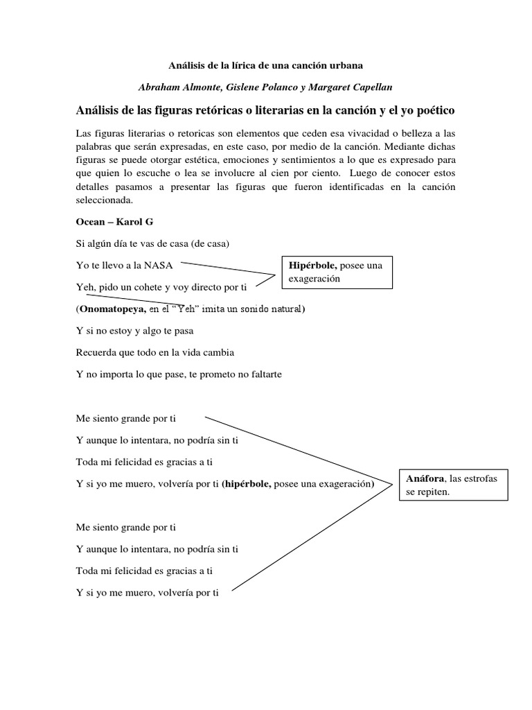 Análisis de la canción "Ocean" | PDF | Rima | Metro (poesía)