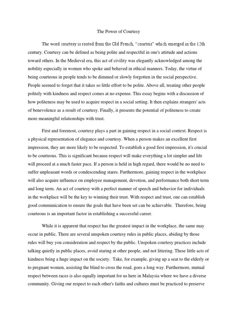 The Powerful Impact of Courtesy: Gaining Respect, Inspiring Kindness ...