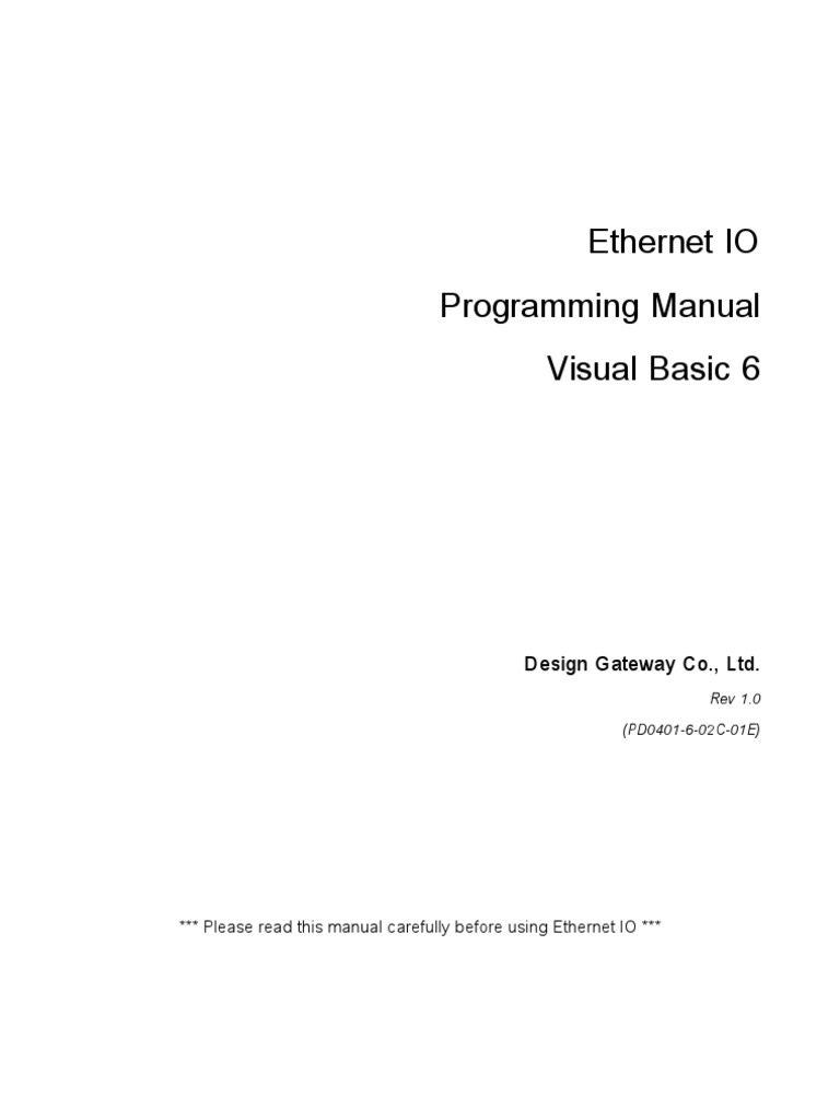 Programming Manual Vb6 Rev1 0 E1 Pdf Library Computing Telecommunication