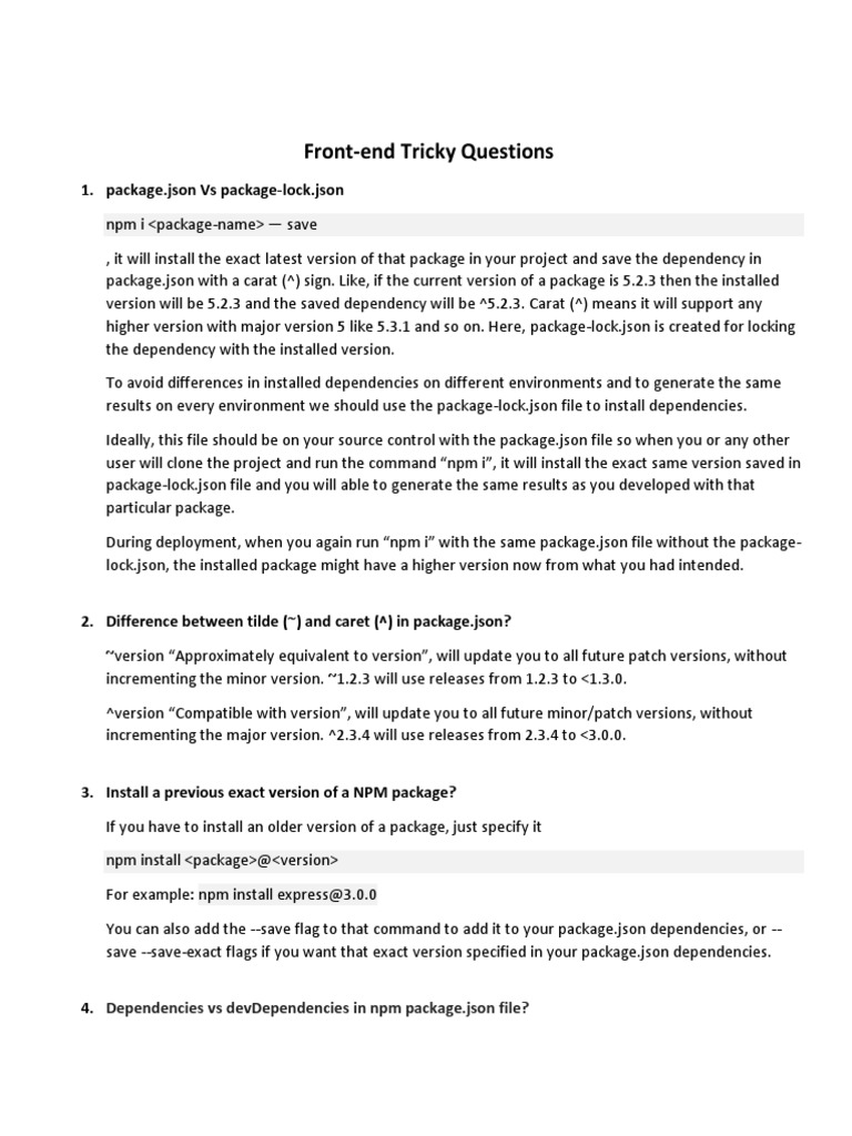 Frontend Tricky Questions | PDF | Computer Programming Tools ...