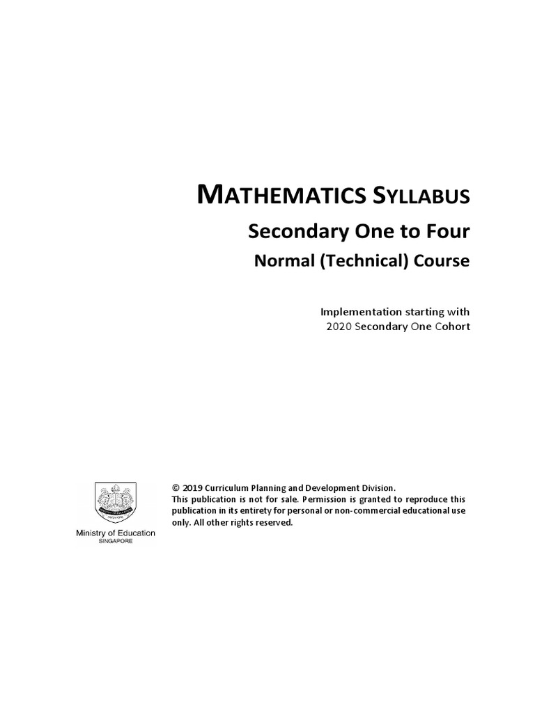 Athematics: Secondary One To Four | PDF | Mathematics | Educational ...