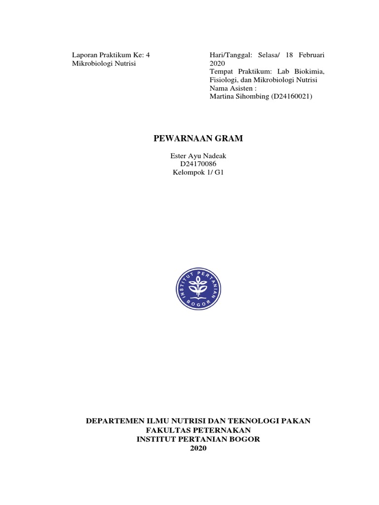 Ester Ayu Nadeak - Pewarnaan Gram | PDF | Kesehatan Holistik | Sains ...