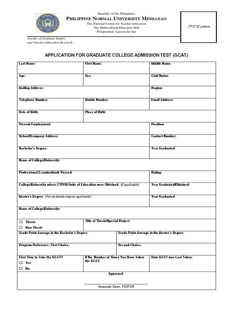 Form-Application For Gcat | PDF