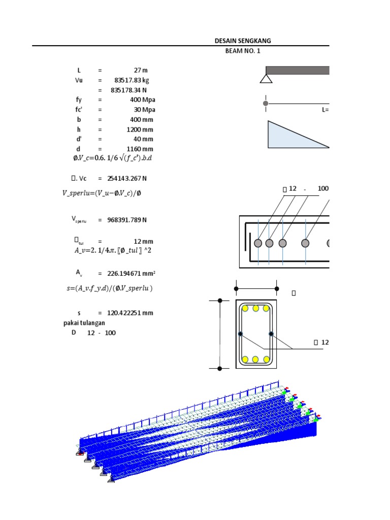 Desain Struktur Jembatan Beton | PDF