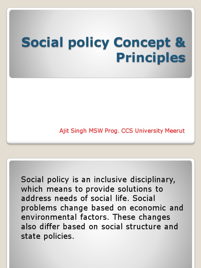 Social Policy Concepts and Principles | PDF | Social Equality | Equal ...