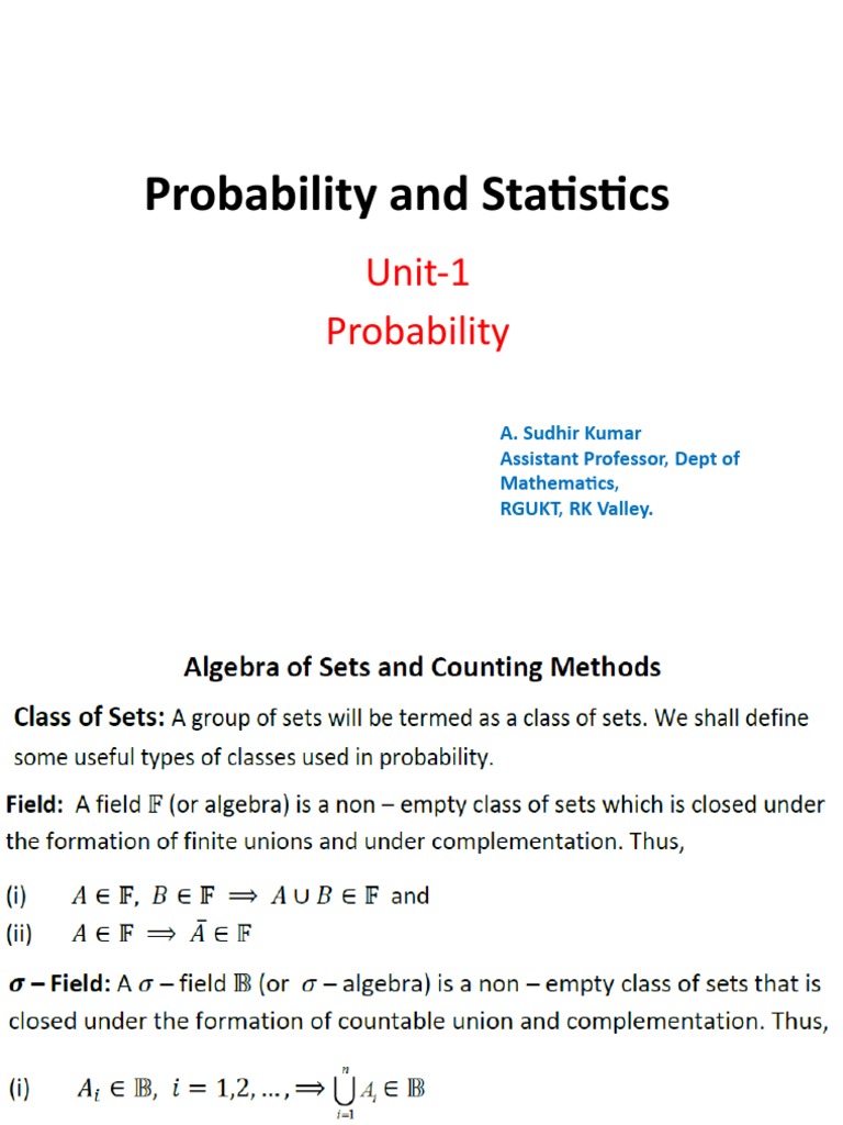 Probability and Statistics | PDF