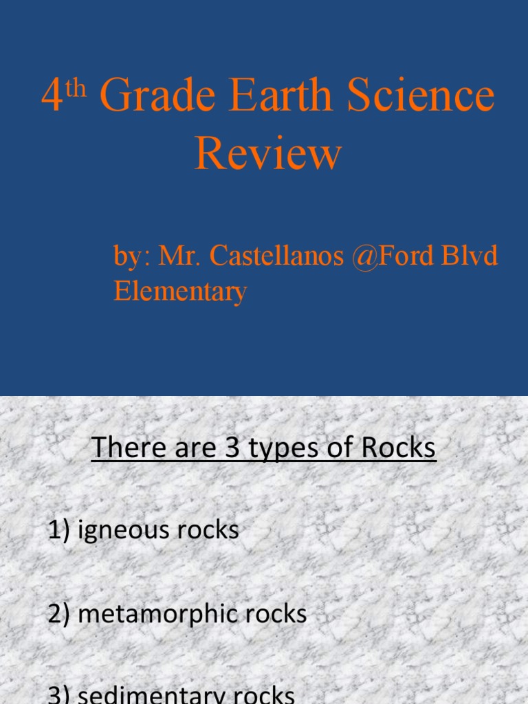 4th Grade Earth Science Rock Types Review | PDF | Rock (Geology ...