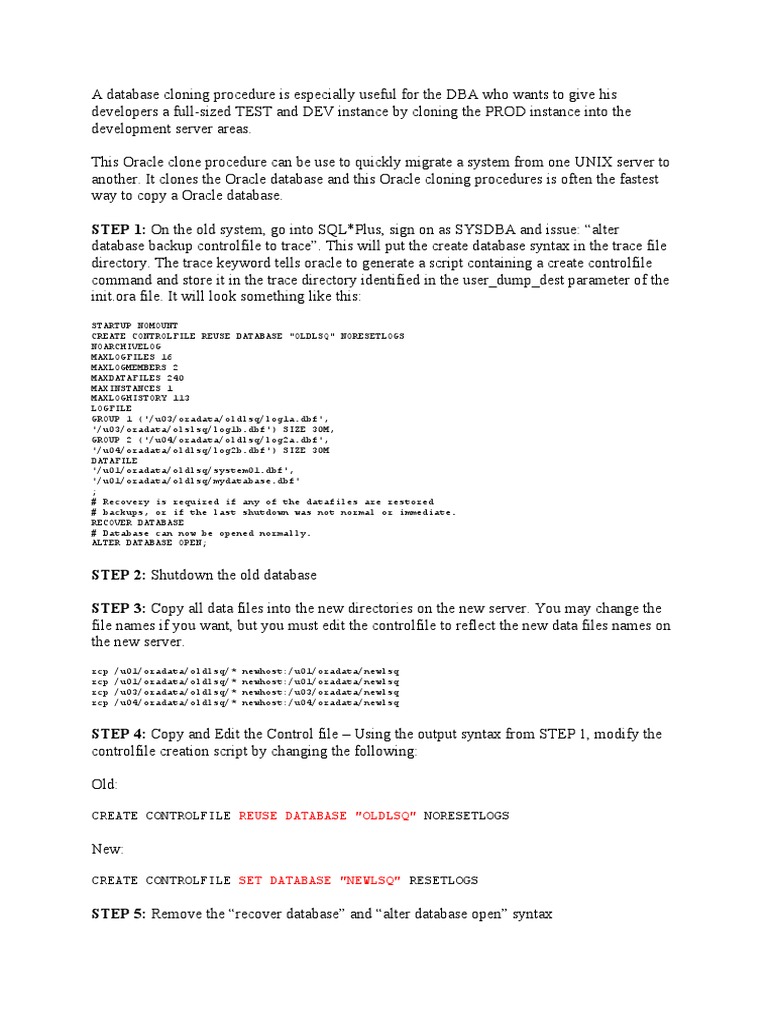Create Controlfile Noresetlogs: Reuse Database "Oldlsq" | PDF | Oracle ...