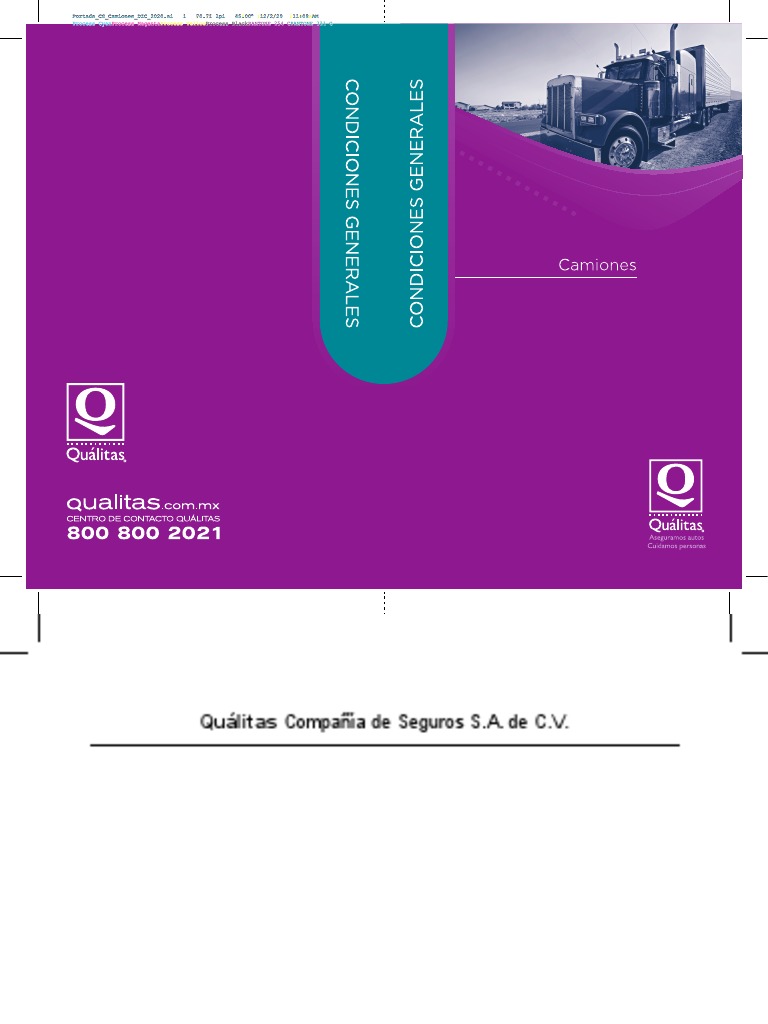 Condiciones Generales Camiones Quálitas | Descargar gratis PDF | Póliza de seguros | Seguro