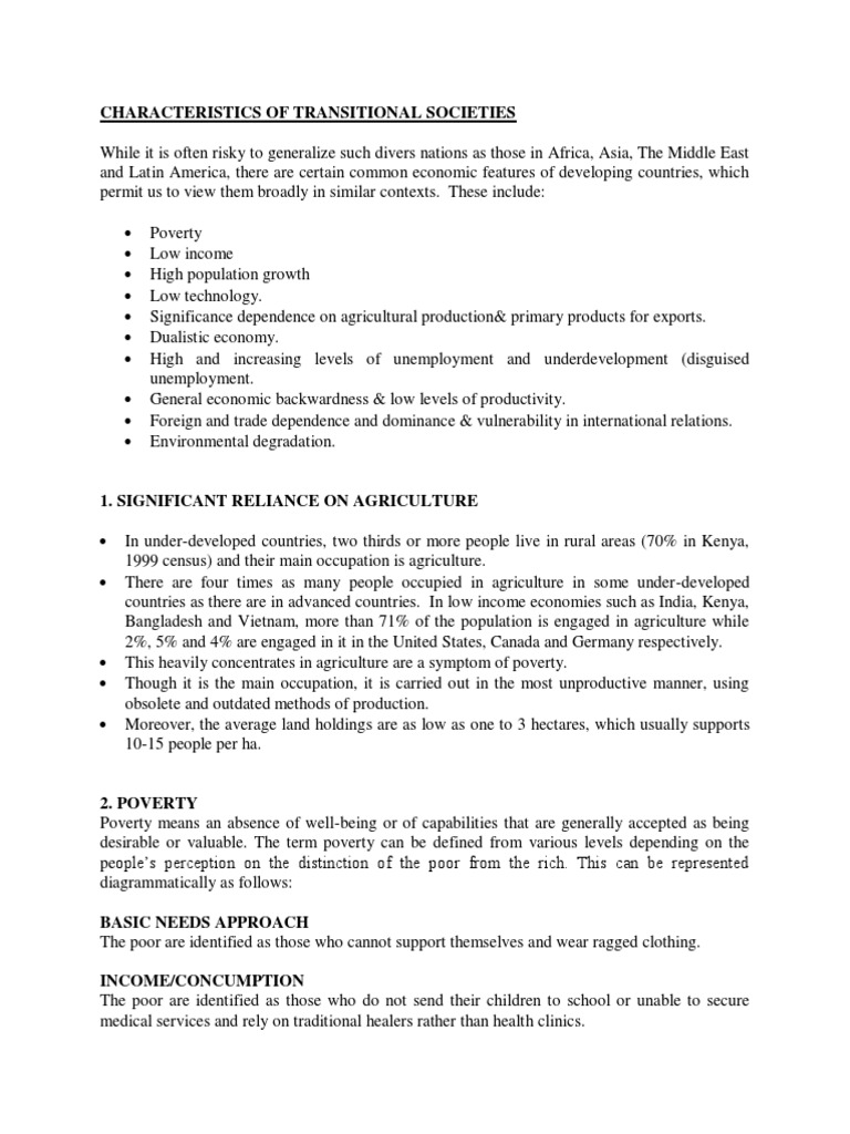 3 Characteristics of Transitional Societies | PDF | Economic Growth ...