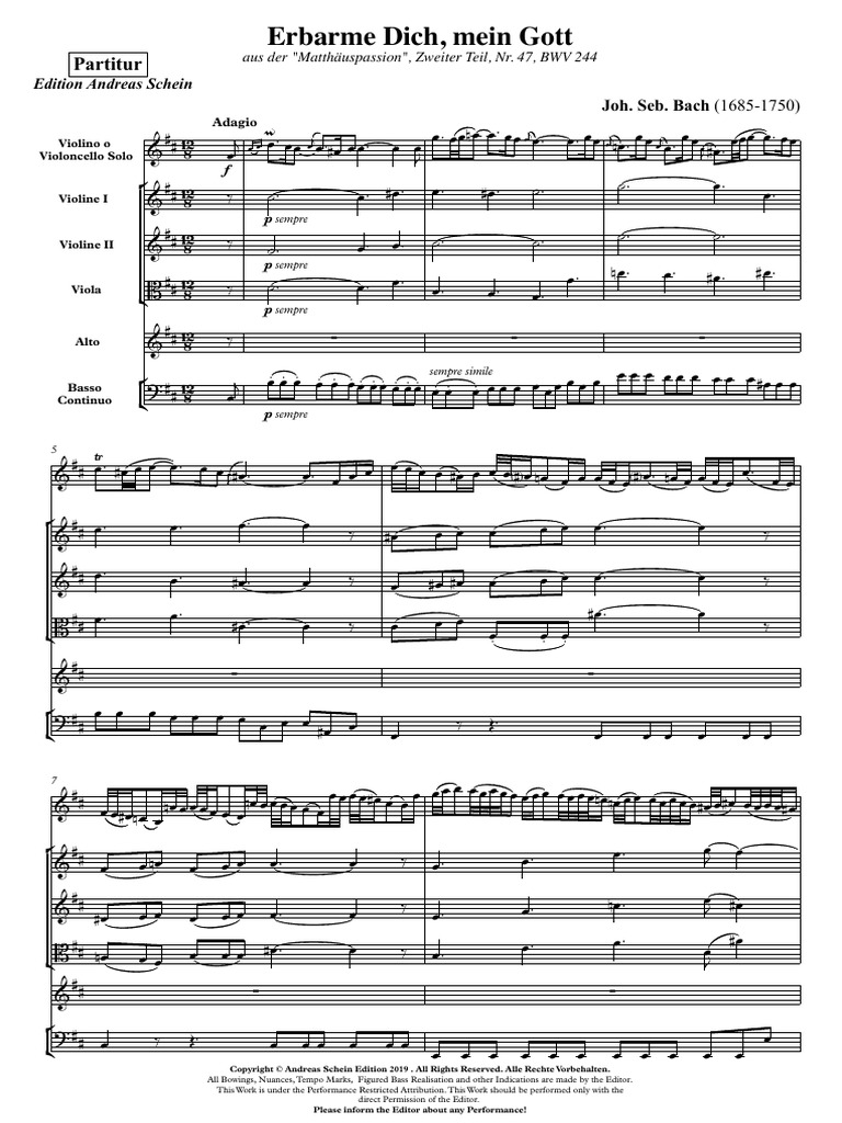 Erbarme Dich Full Score | PDF