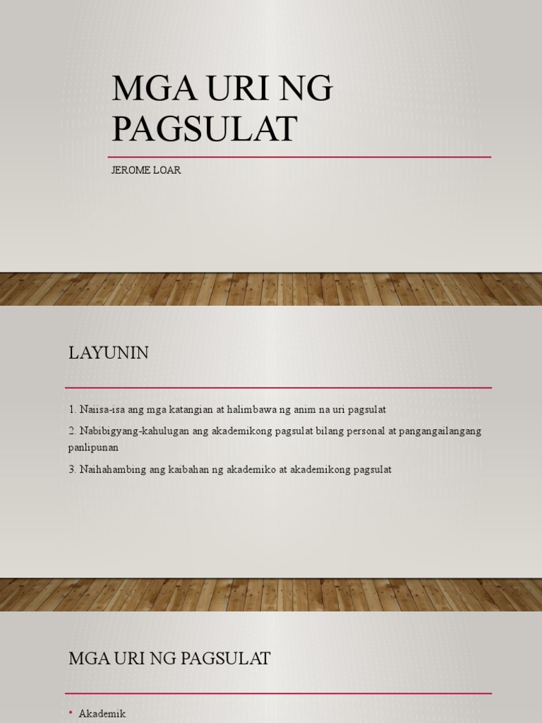 Mga Uri NG Pagsulat | PDF