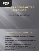 Analysis of Pigafetta's Chronicle | PDF | Philippines | Roman Empire