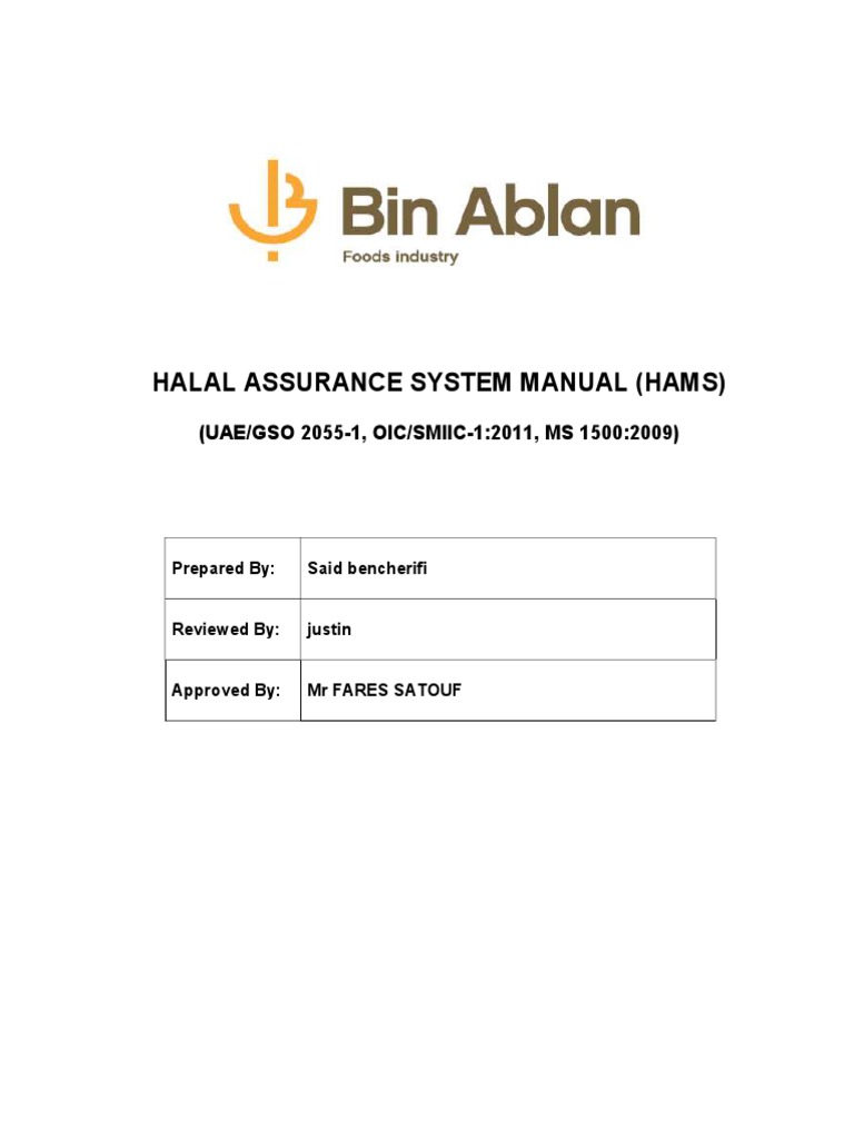 Halal Manual PDF Dubai | PDF | Audit | Internal Audit