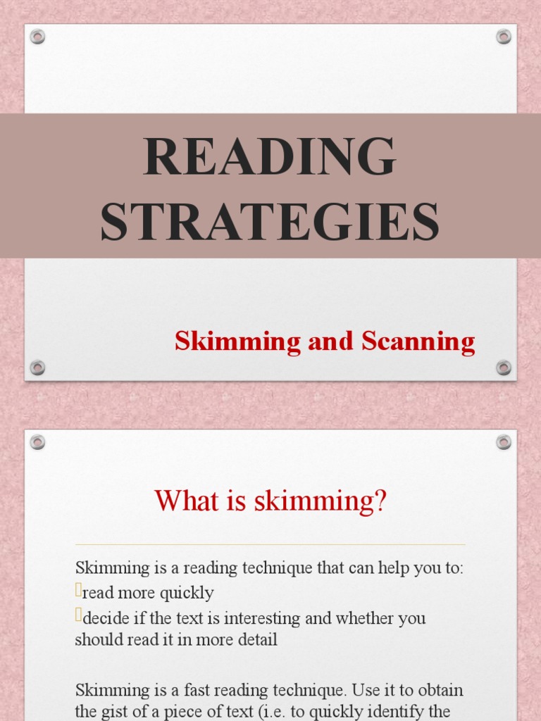 3-Skimming and Scanning | PDF | Speed Reading | Human Communication