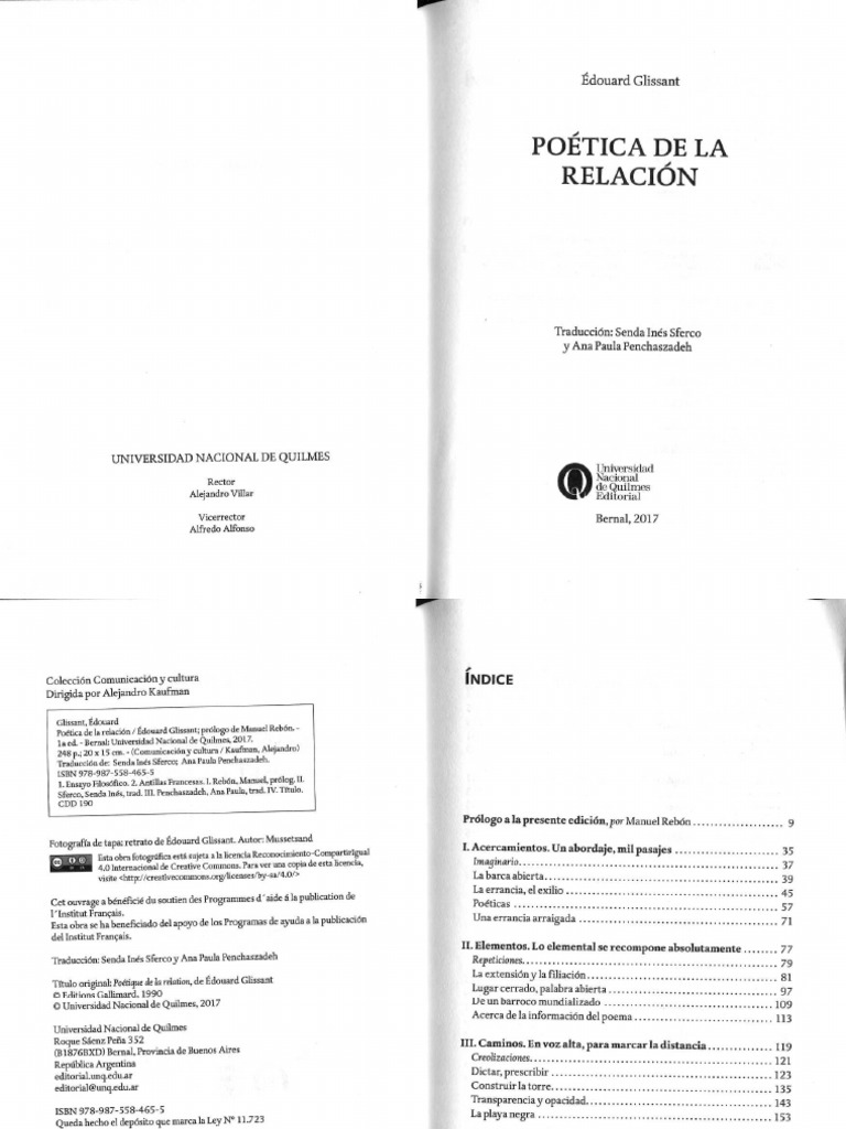 Glissant Edouard Poetica de La Relacion 2017 | PDF