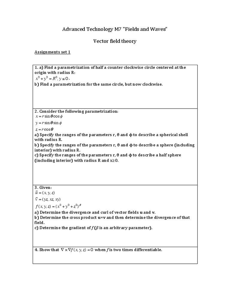 Advanced Technology M7 "Fields and Waves" Vector Field Theory | PDF ...