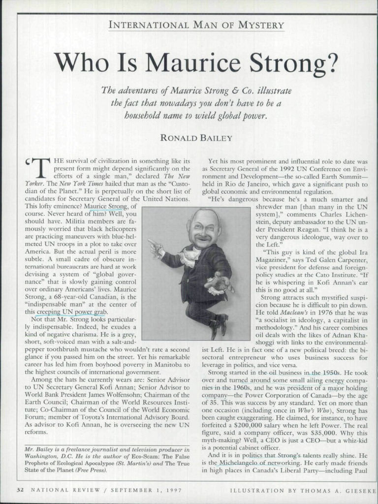 Maurice Strong, National Review, Sep. 1, 1997 | PDF | United Nations ...