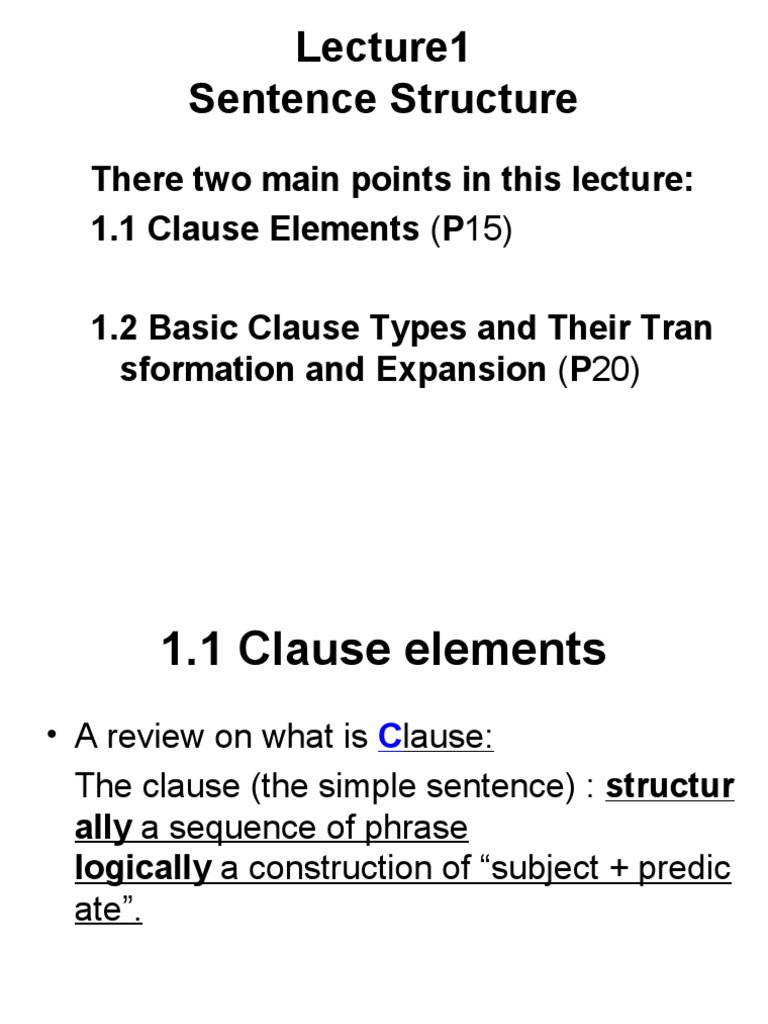 Sentence Structure | PDF | Predicate (Grammar) | Subject (Grammar)