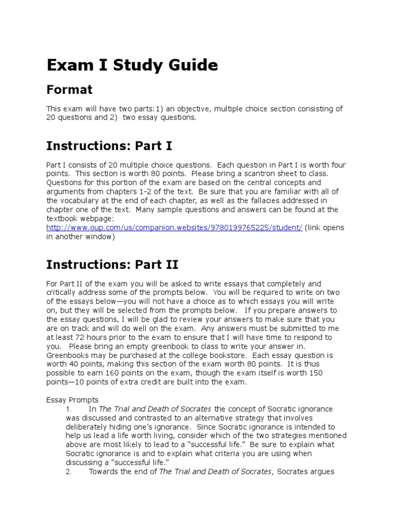 Exam I Study Guide: Format | PDF | Test (Assessment) | Multiple Choice