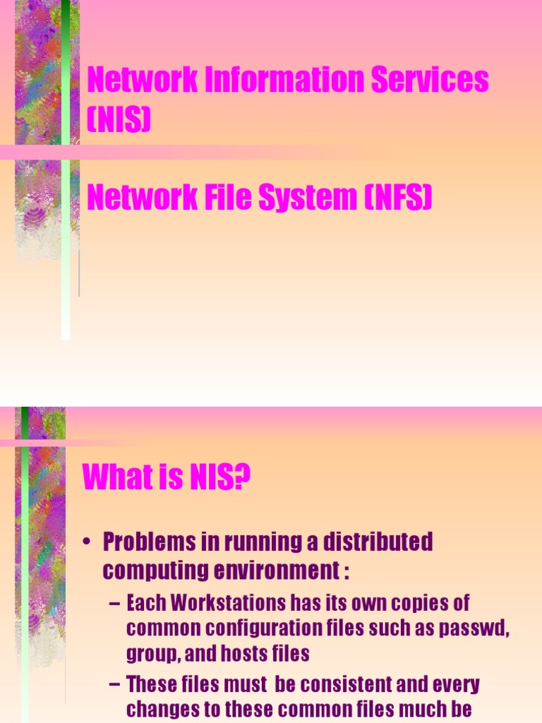 Network Information Services (NIS) Network File System (NFS) | PDF | File System | Databases