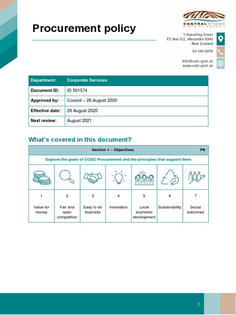 Procurement Policy | PDF | Procurement | Sustainability