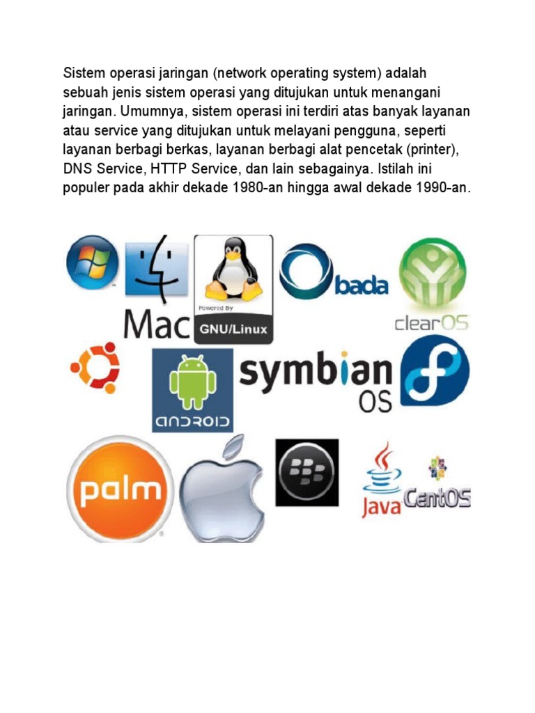 Jenis dan Contoh Sistem Operasi Jaringan | PDF