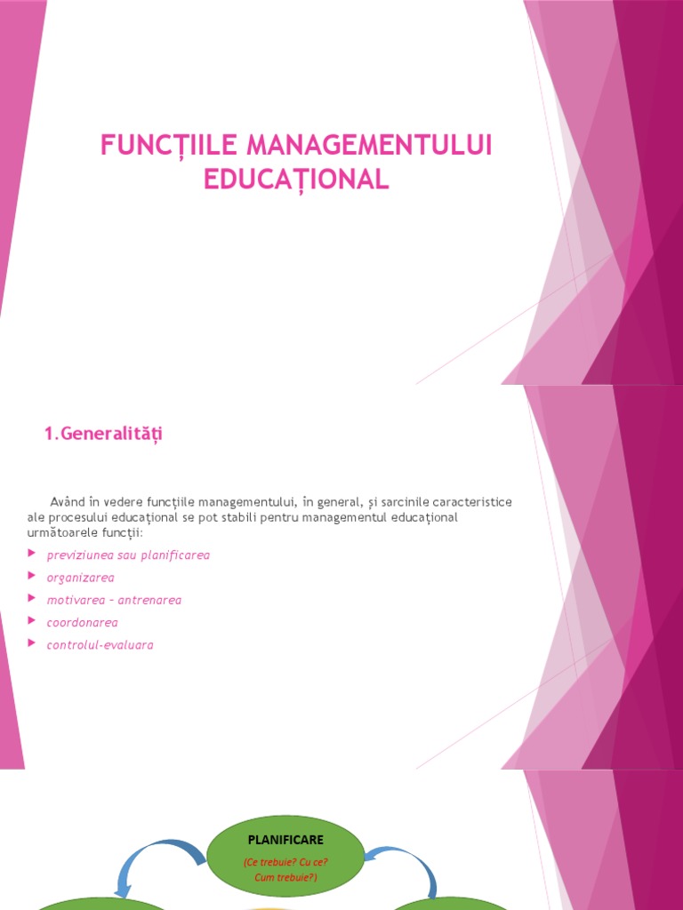 Funcțiile Managementului Educațional | PDF