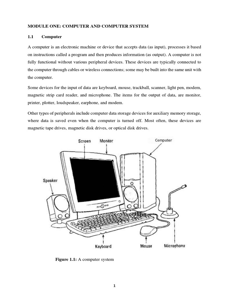 ICT121 1 Note | PDF | Input/Output | Software