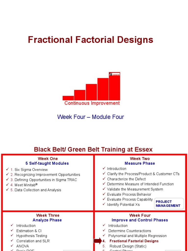 W4-4 Fractional Factorial Designs | PDF | Six Sigma | Parts Per Notation