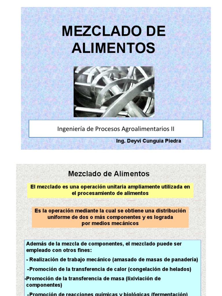 Mezclado de Alimentos | PDF | Alimentos | Panes