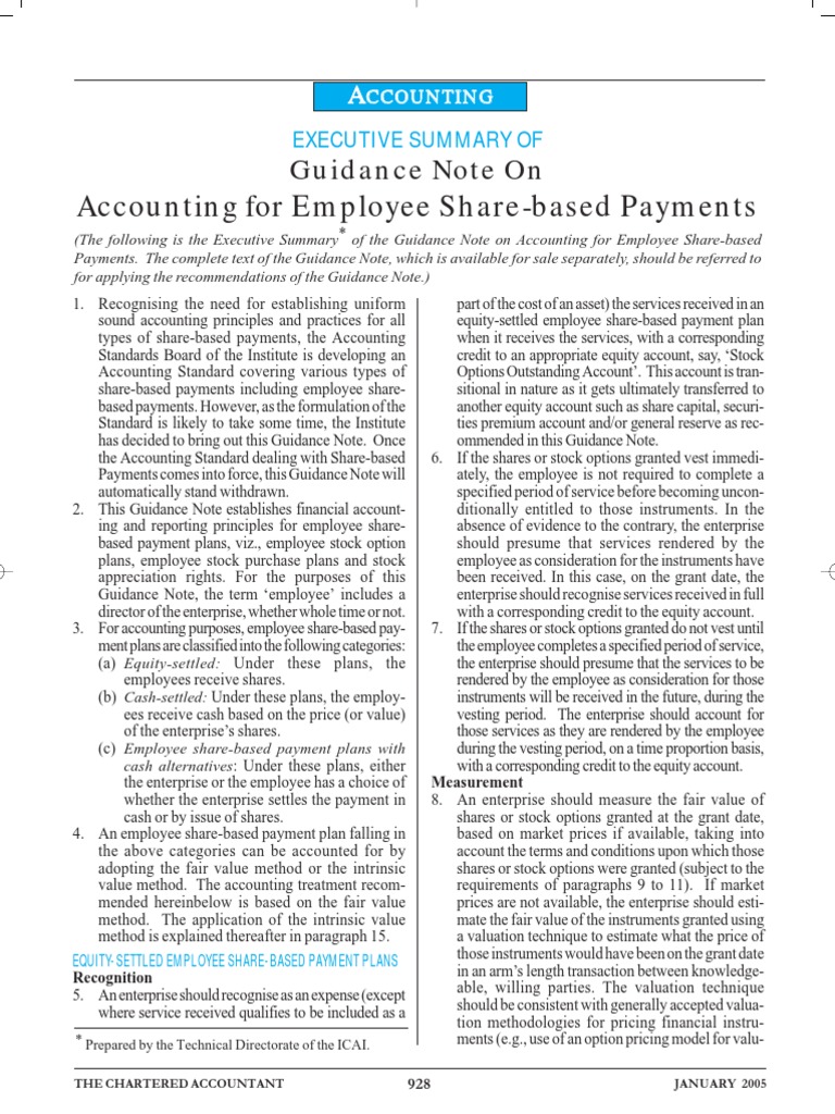 Guide Note | PDF | Employee Stock Option | Stocks