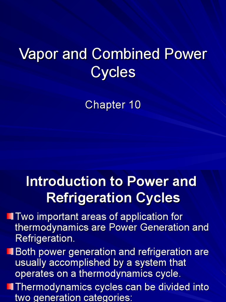 Vapor and Combined Power Cycles | PDF | Steam | Thermodynamics