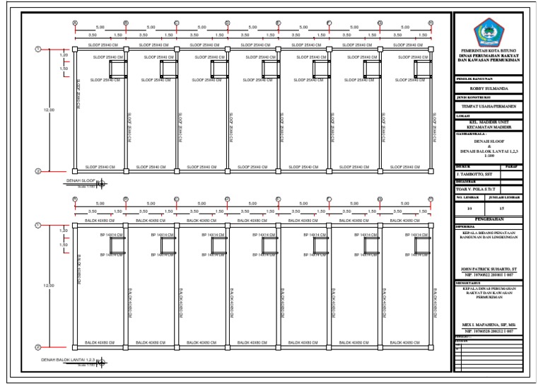 10 Denah Sloof & Denah Balok | PDF